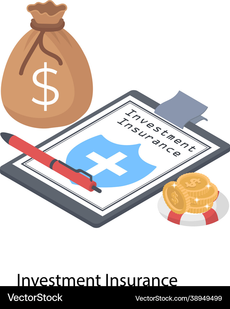 Investment insurance Royalty Free Vector Image