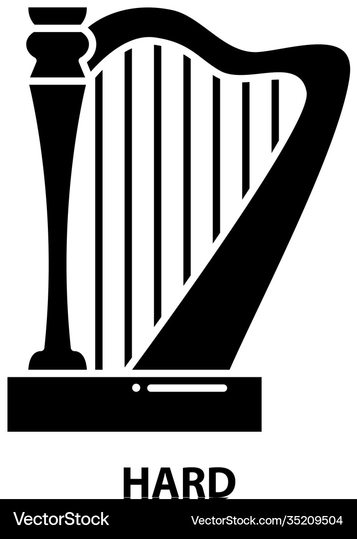 Hard icon black sign with editable strokes Vector Image