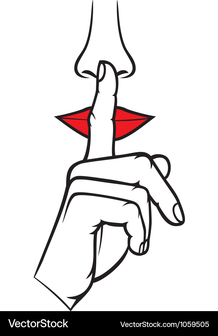 Woman with silence sign Royalty Free Vector Image