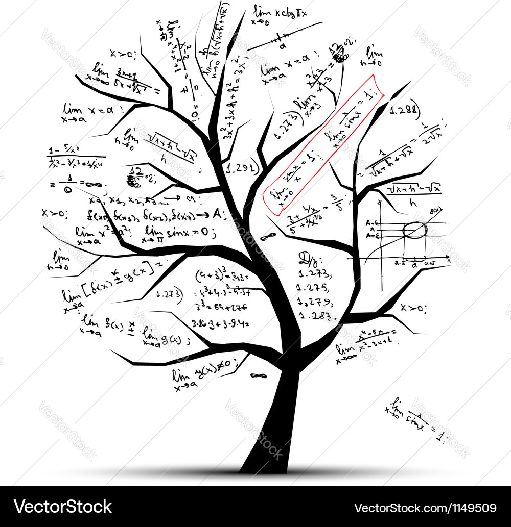 Math tree for your design Royalty Free Vector Image