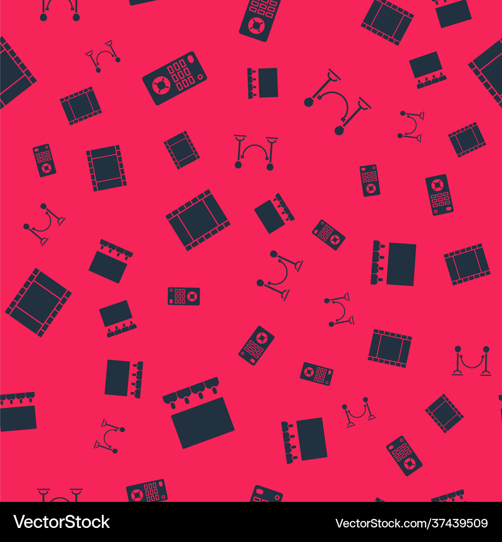 Set cinema auditorium with screen remote control Vector Image