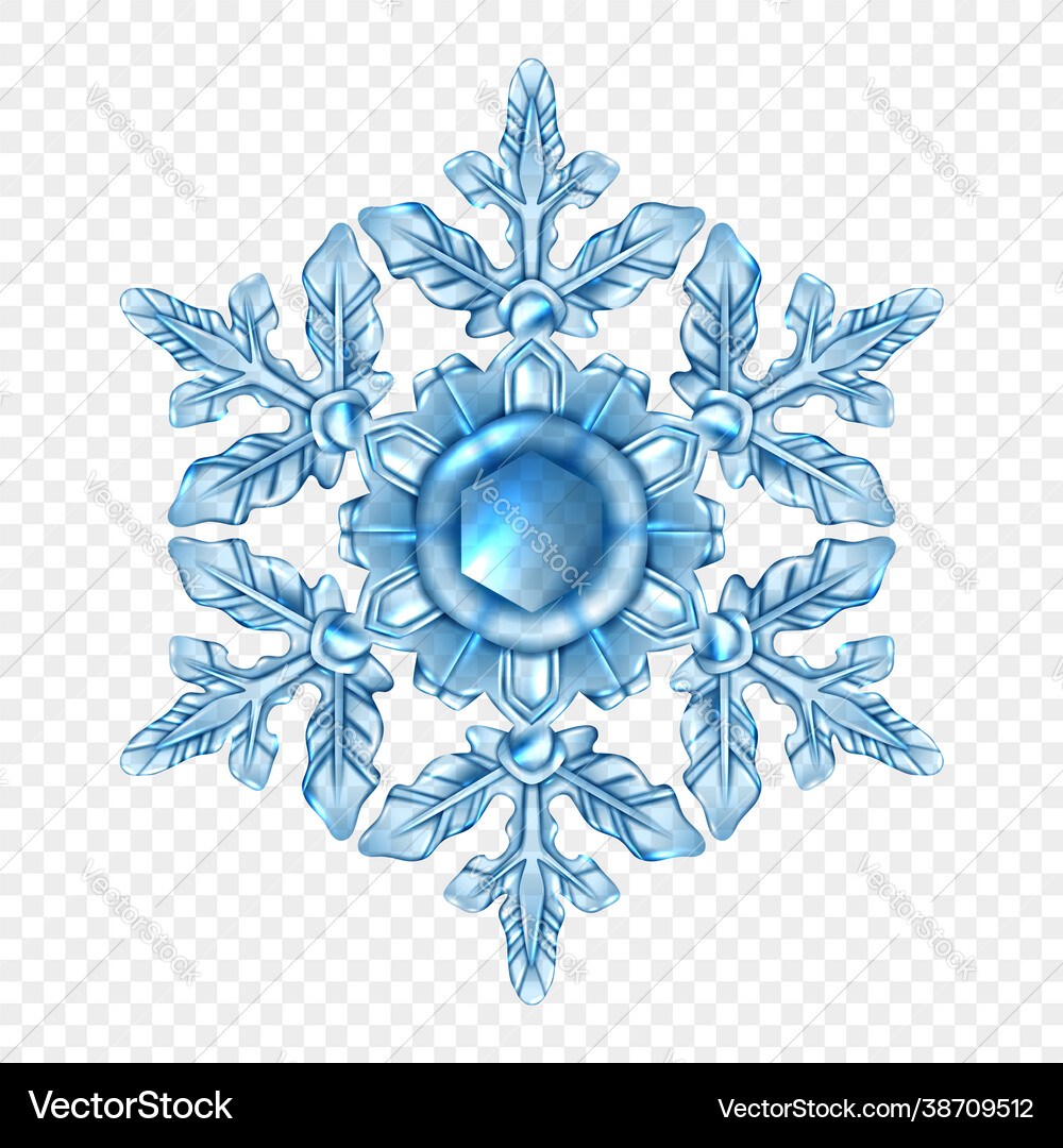 Realistic snowflake transparent composition Vector Image