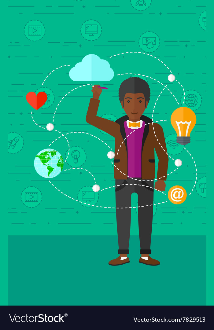 Businessman and cloud computing Royalty Free Vector Image