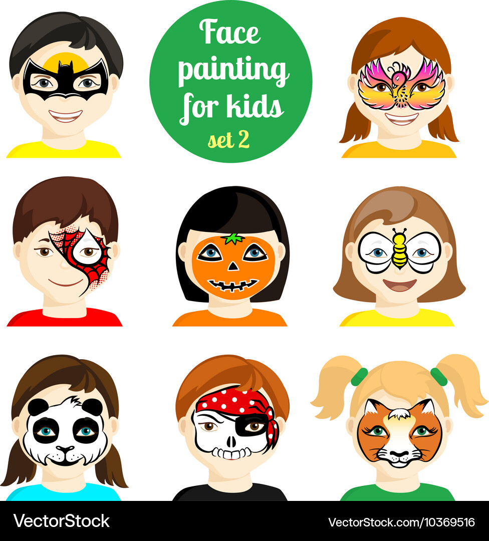 Face painting 8 Royalty Free Vector Image - VectorStock
