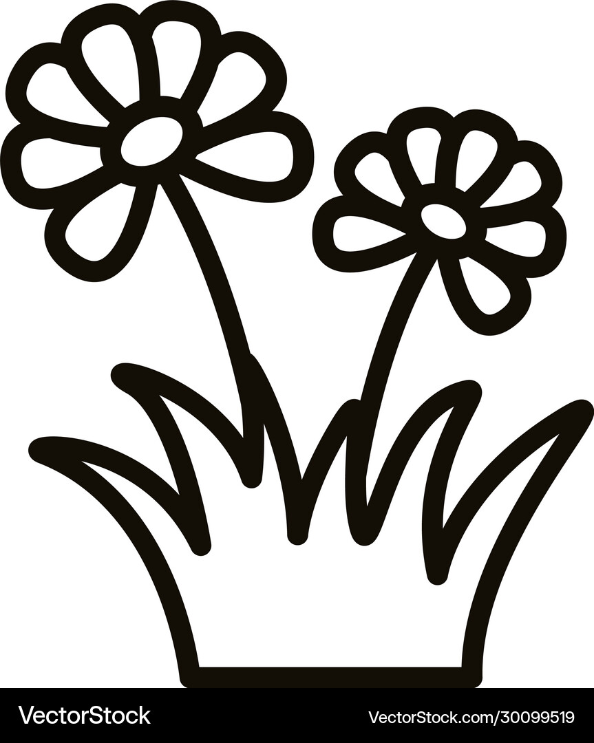 Beautiful flower garden spring line style Vector Image