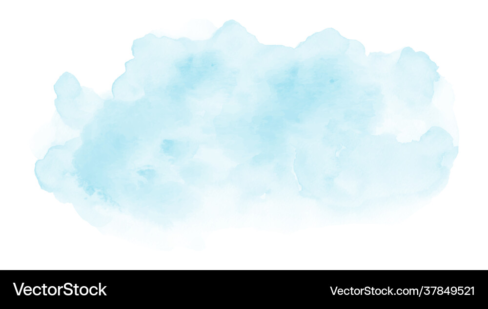 Abstract soft blue watercolor stain shape Vector Image