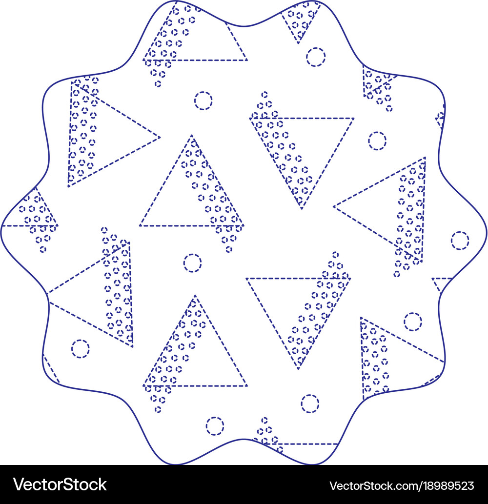 Dotted shape star with geometric style figures Vector Image
