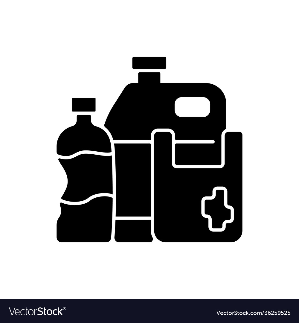 Plastic waste black glyph icon Royalty Free Vector Image Plastic waste black glyph icon Royalty Free Vector Image