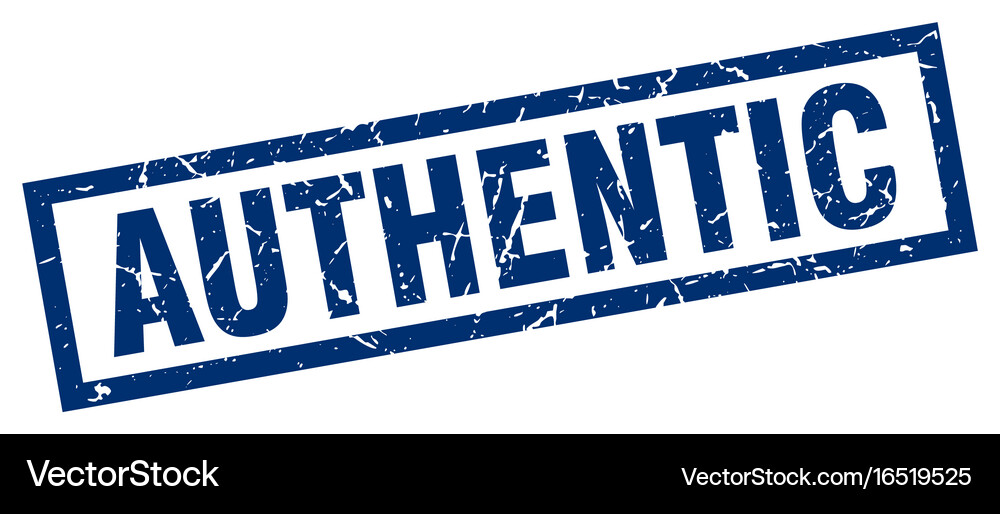 Square grunge blue authentic stamp Royalty Free Vector Image