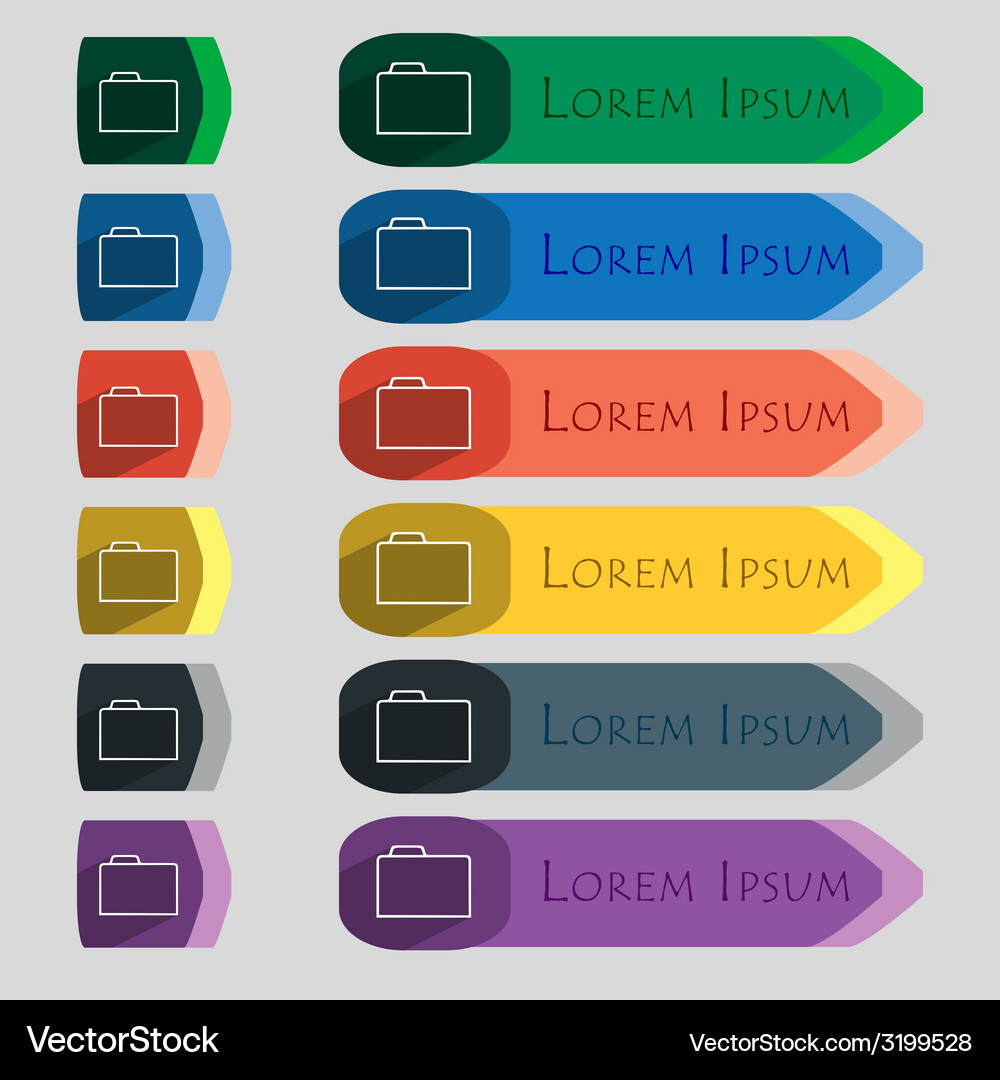 Document folder sign accounting binder symbol set Vector Image