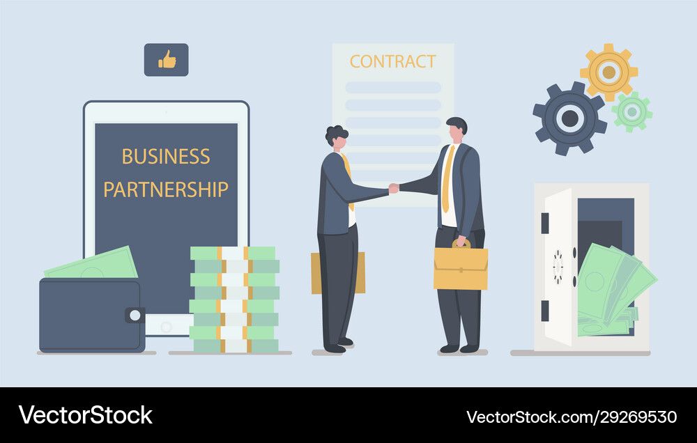 Successful partnership business cooperation Vector Image