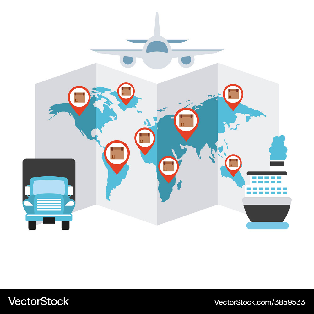 Transport logistics Royalty Free Vector Image - VectorStock