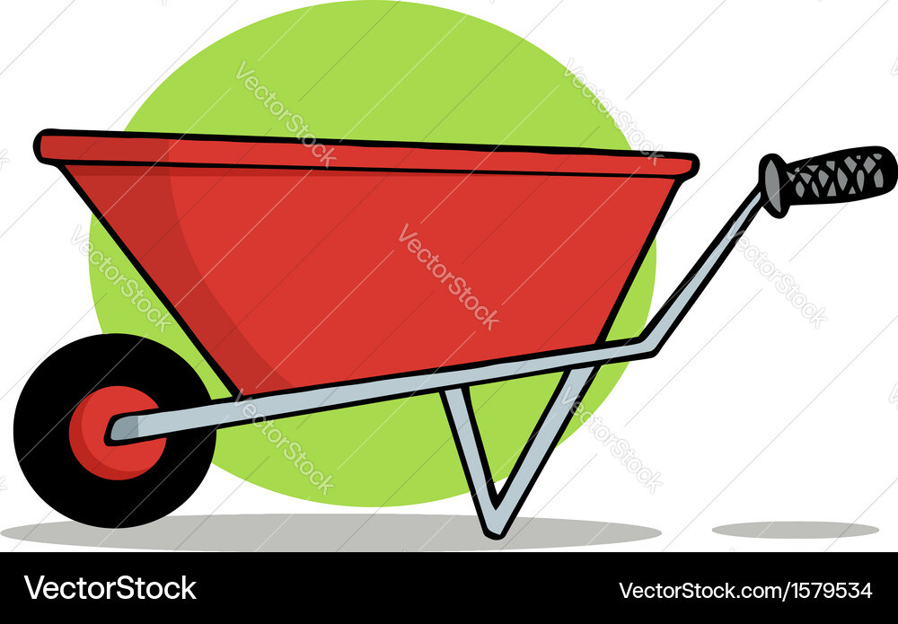 Wheel barrow cartoon Royalty Free Vector Image