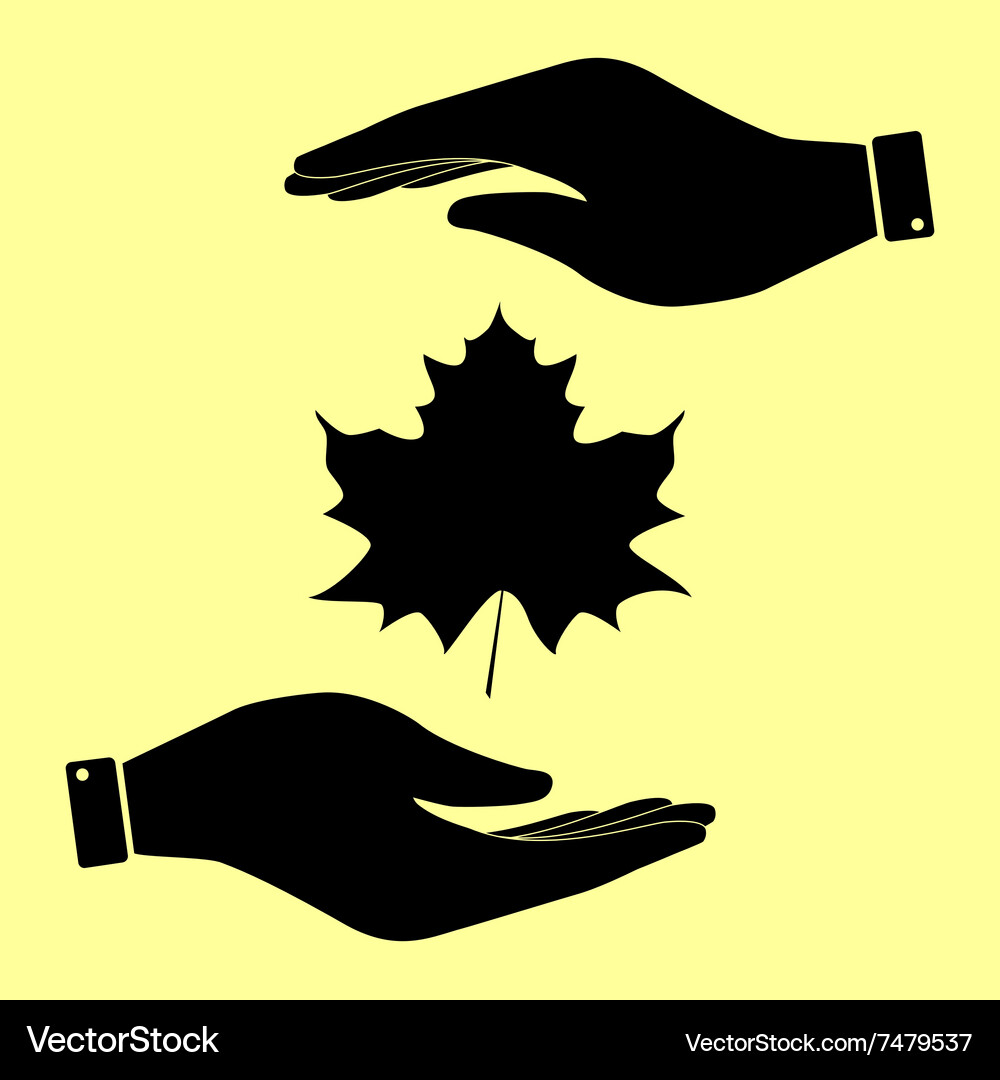Save or protect symbol by hands Royalty Free Vector Image