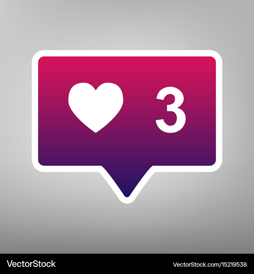 Like and comment sign purple gradient Royalty Free Vector