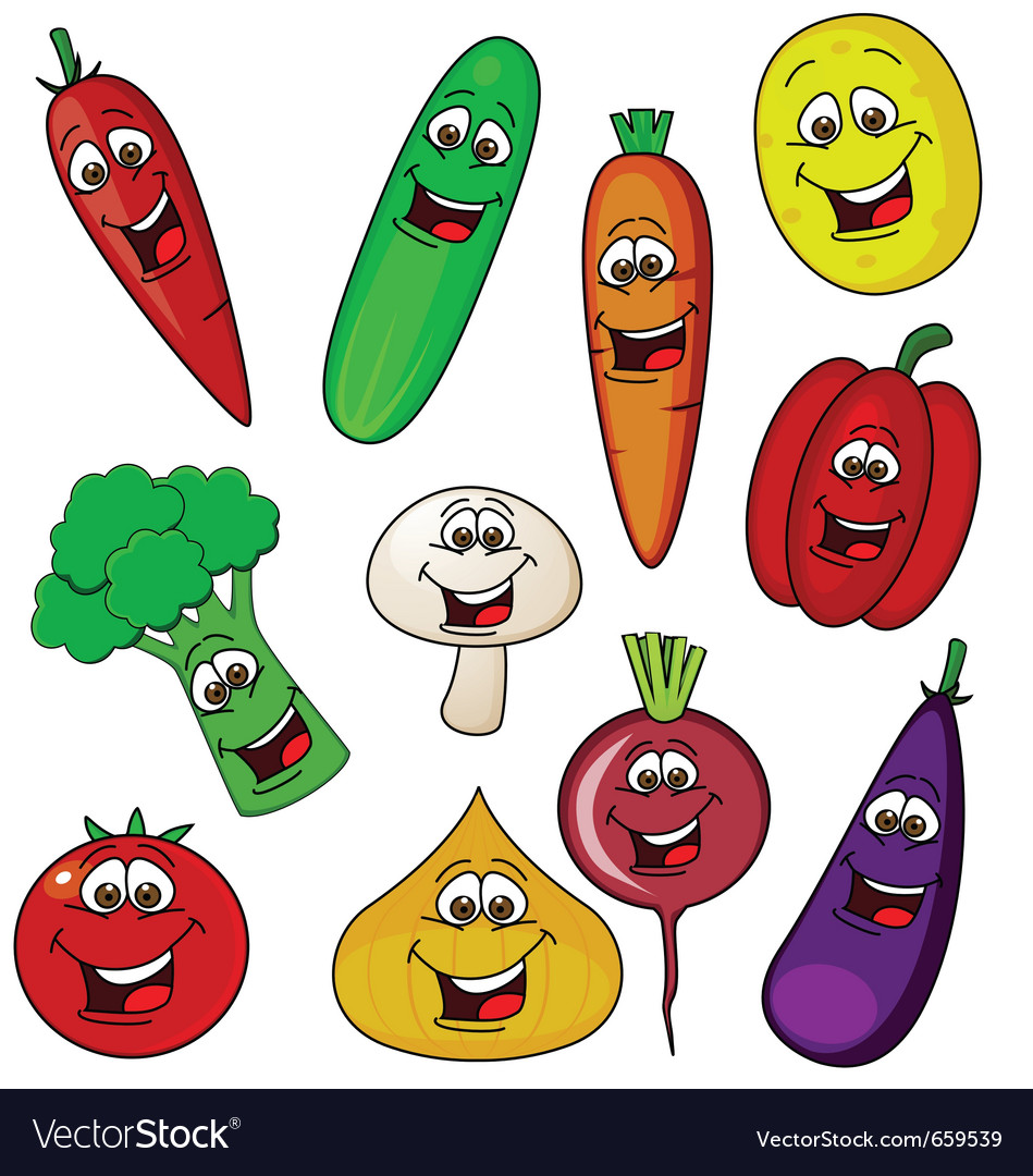 Vegetable cartoon character Royalty Free Vector Image