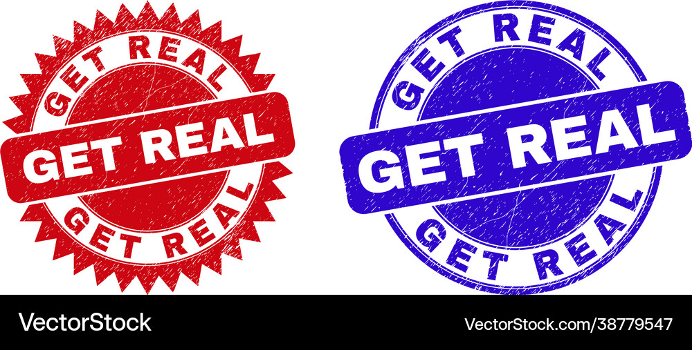 Get real round and rosette seals with unclean Vector Image