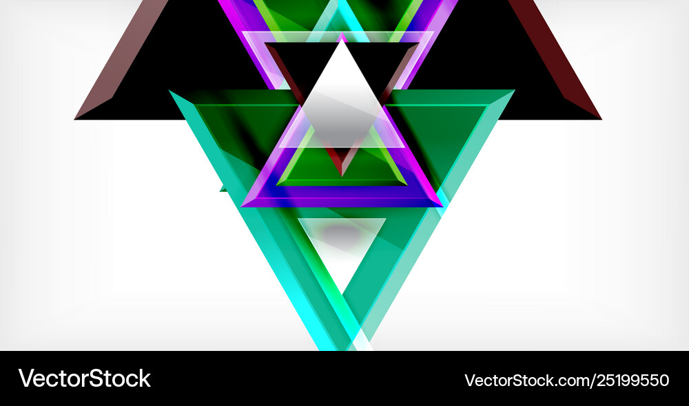 Glossy shiny triangles background Royalty Free Vector Image