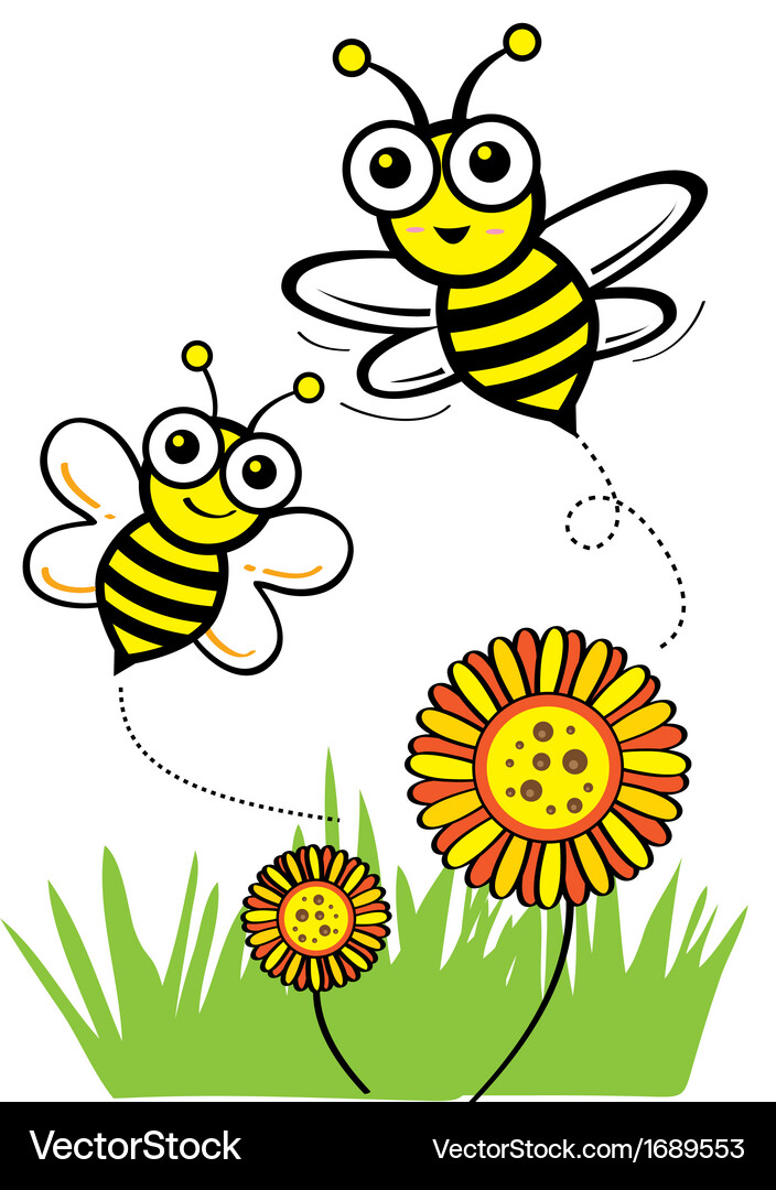 Cartoon bee Royalty Free Vector Image - VectorStock