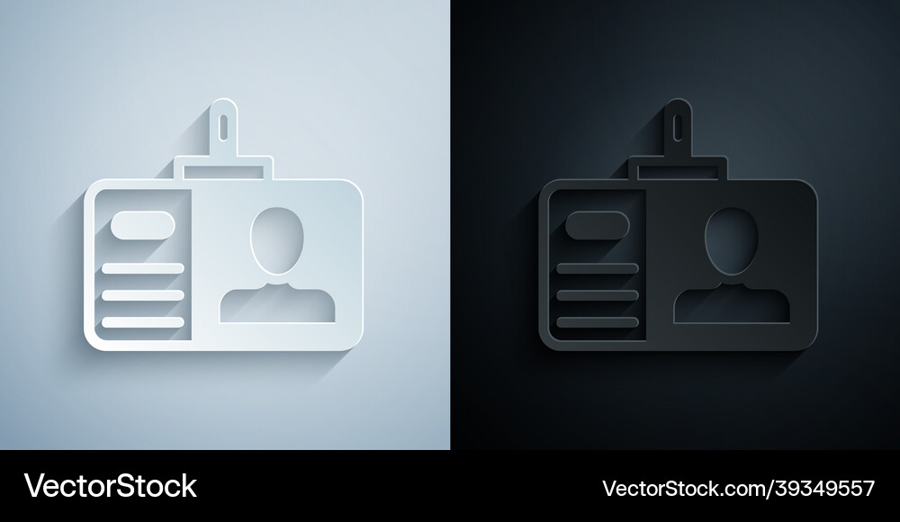 Paper cut identification badge icon isolated Vector Image