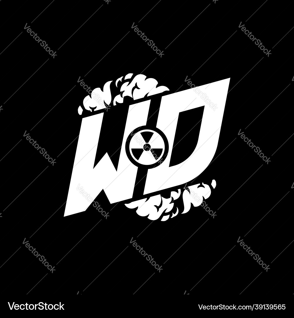 Wd monogram shape smoke style Royalty Free Vector Image