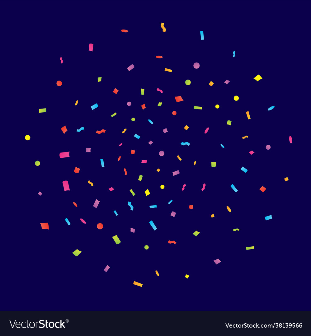 Colorful explosion confetti flat design Royalty Free Vector