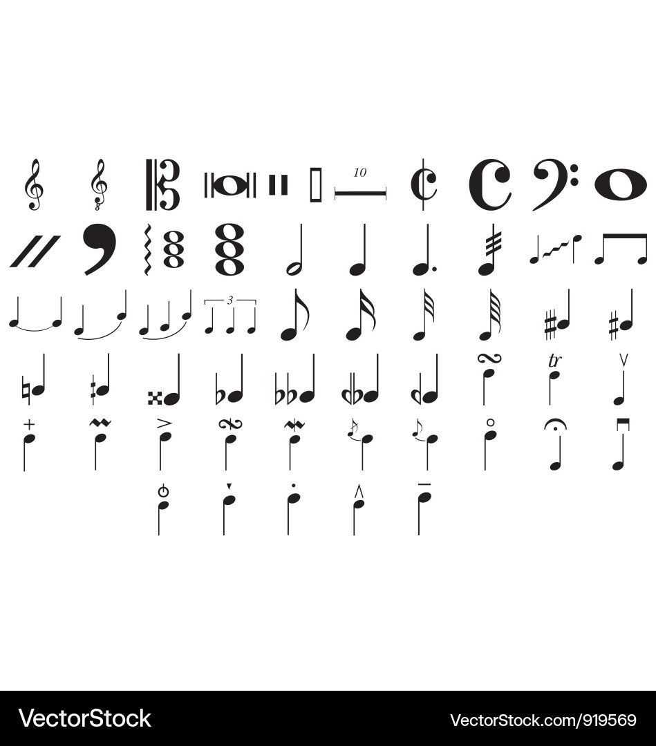 Musical symbols and notes Royalty Free Vector Image