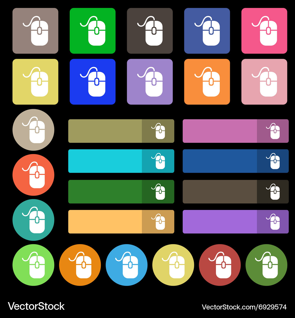 Computer mouse icon sign Set from twenty seven Vector Image