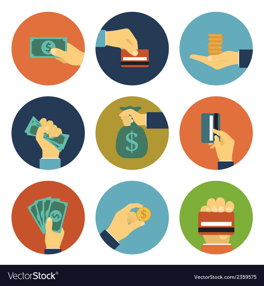 Money icons Royalty Free Vector Image - VectorStock