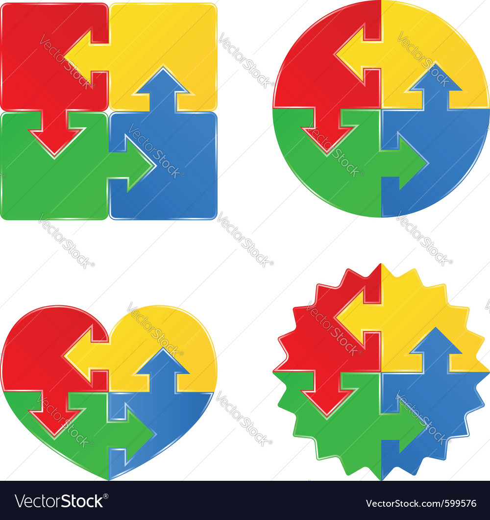 Shapes of jigsaw puzzle pieces Royalty Free Vector Image