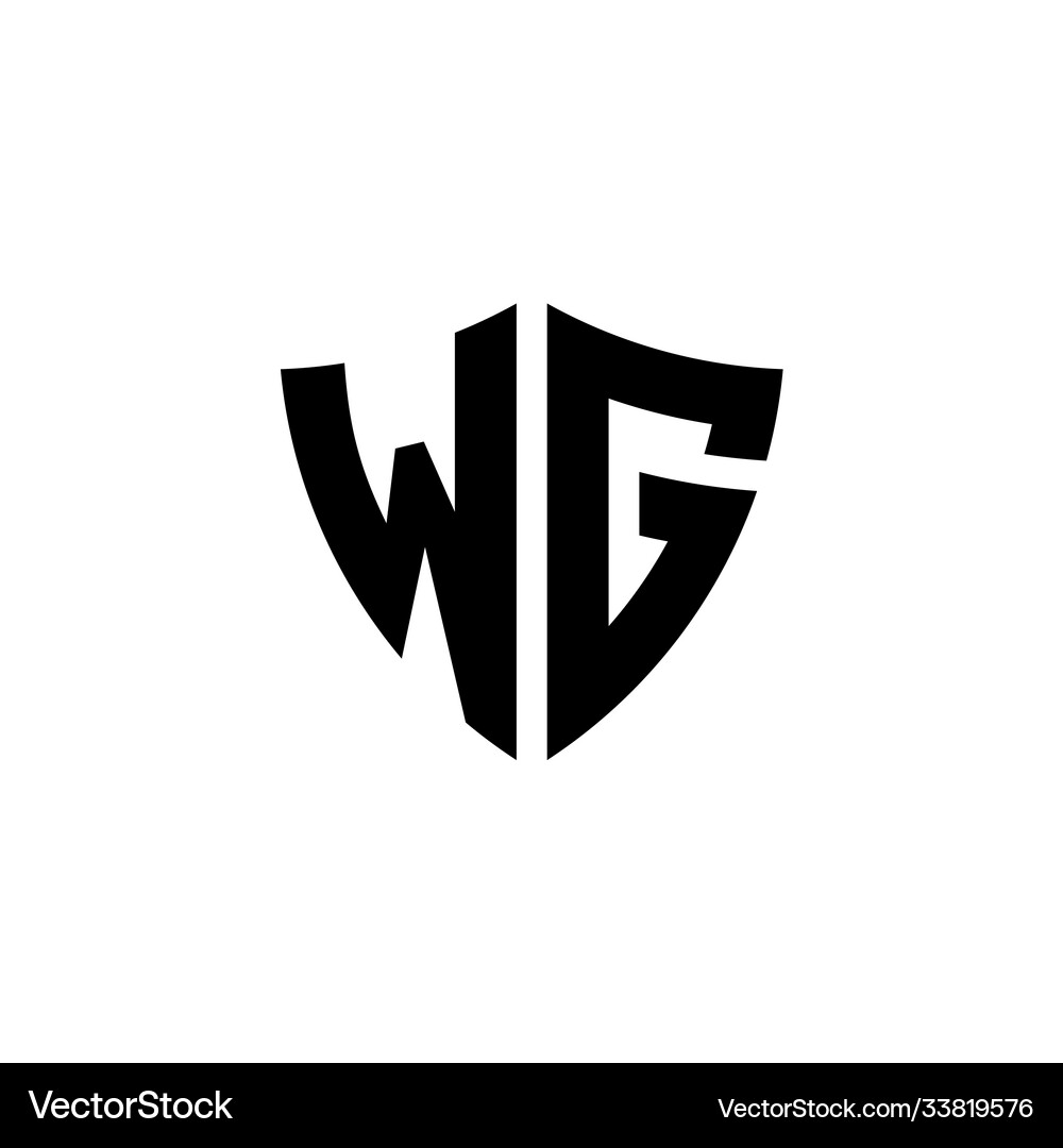 Wg monogram logo with shield shape design template