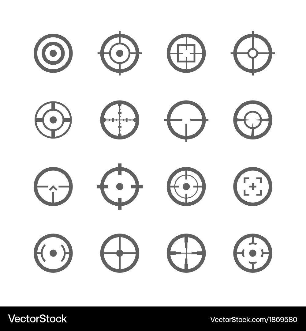Crosshairs icons Royalty Free Vector Image - VectorStock
