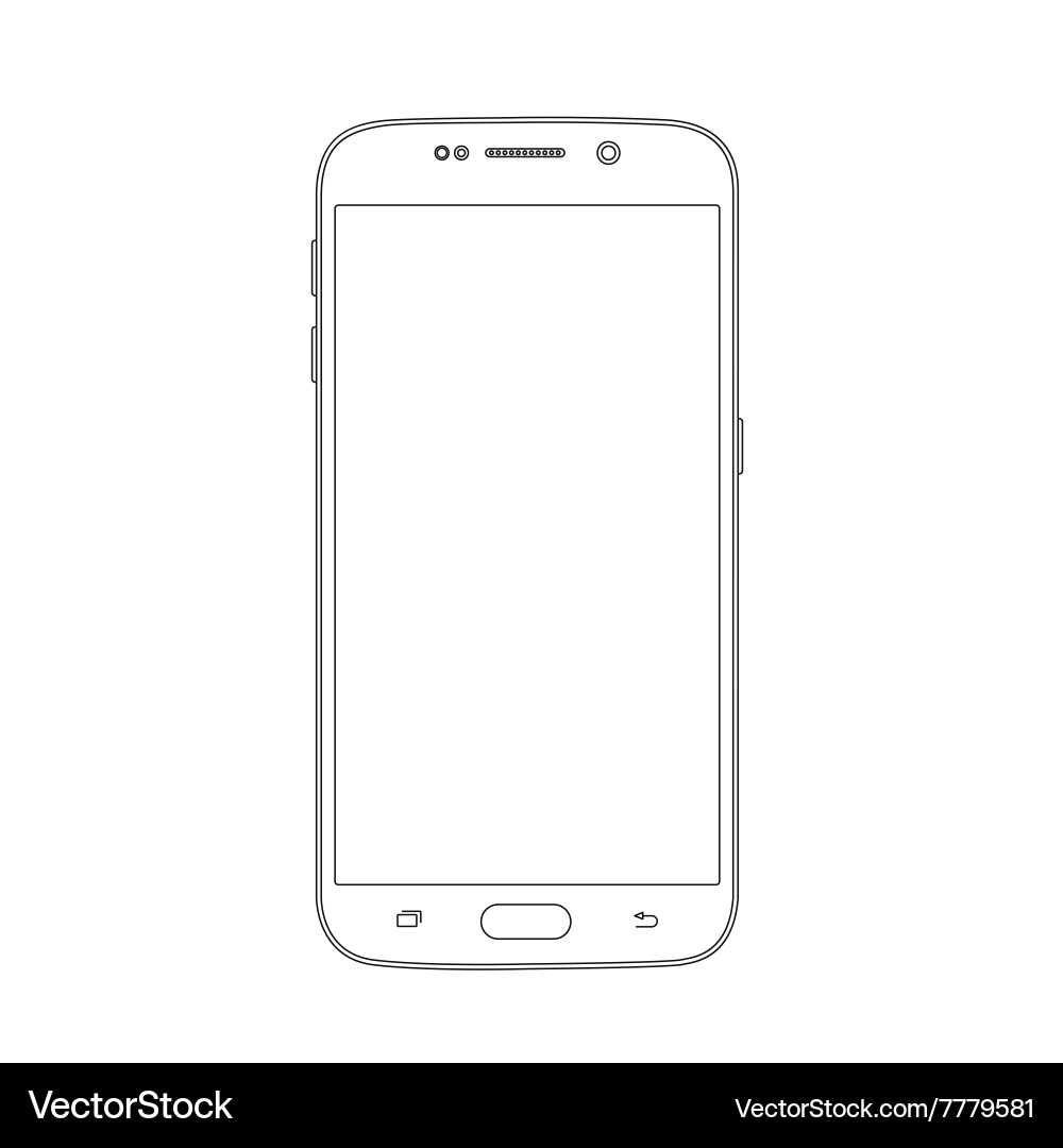Outline drawing smartphone Elegant thin line Vector Image