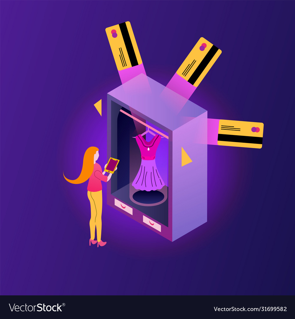 Landing page template online shopping modern Vector Image