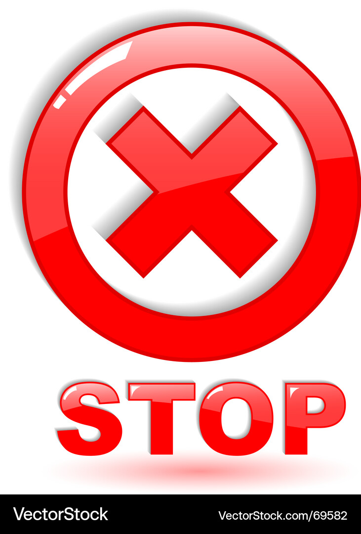 Stop symbol on white Royalty Free Vector Image