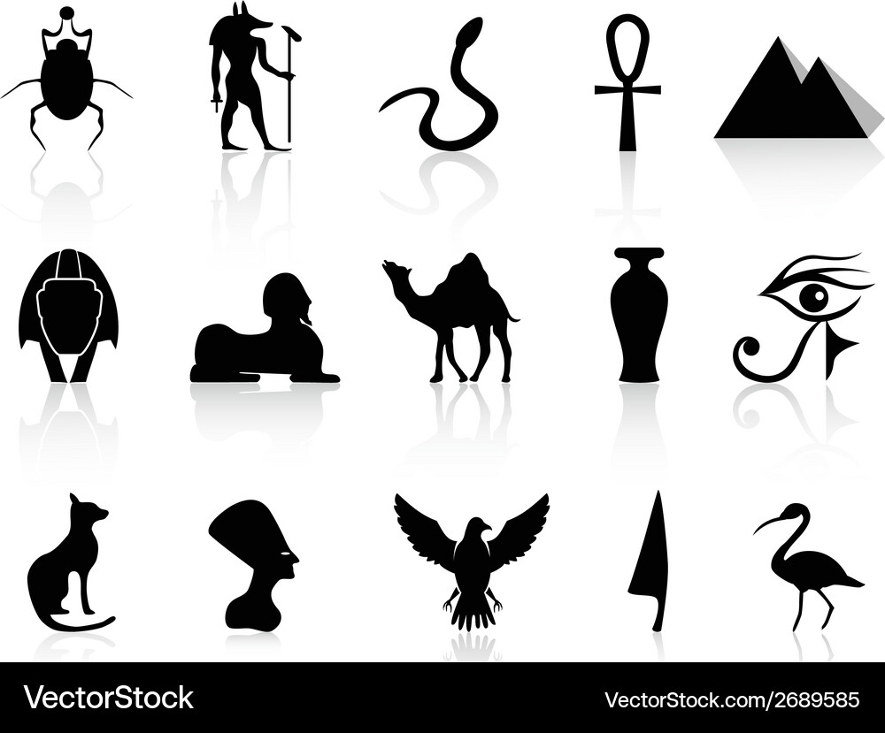 Egyptian Icon Set Royalty Free Vector Image - VectorStock