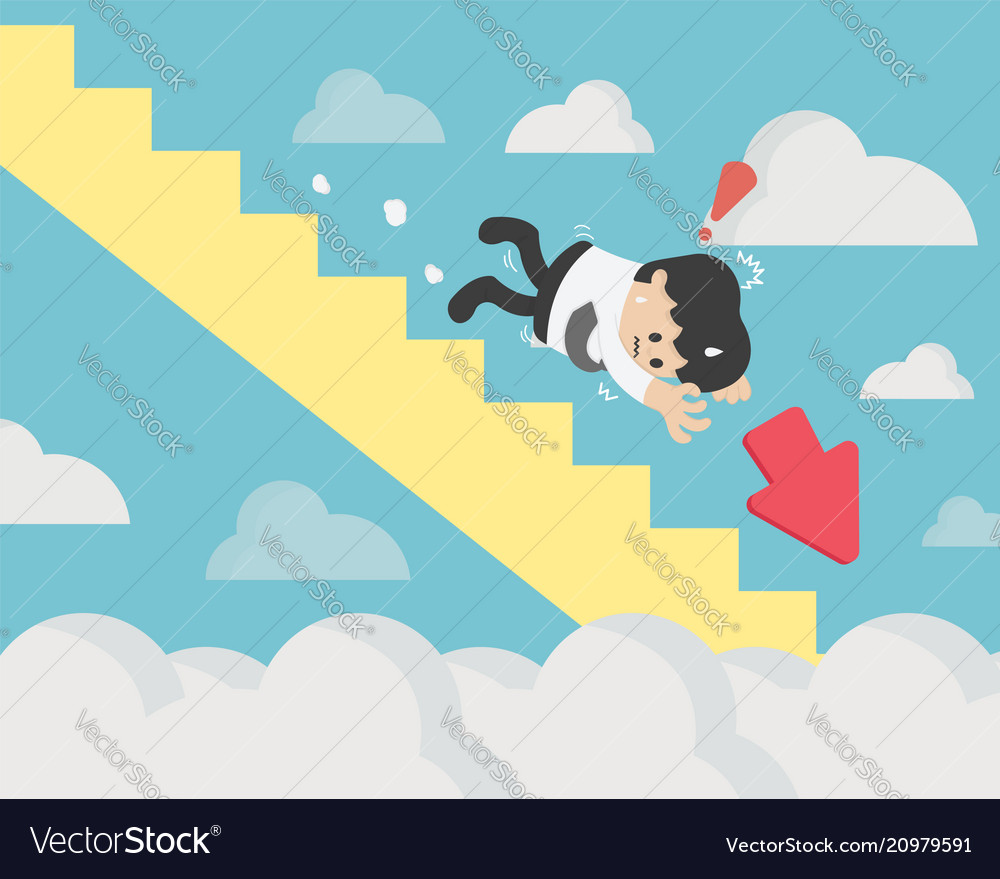 Lose balance manager business decrease chart Vector Image