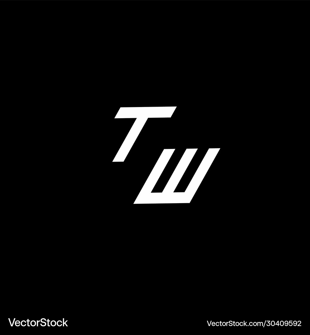 Tw logo monogram with up to down style modern Vector Image