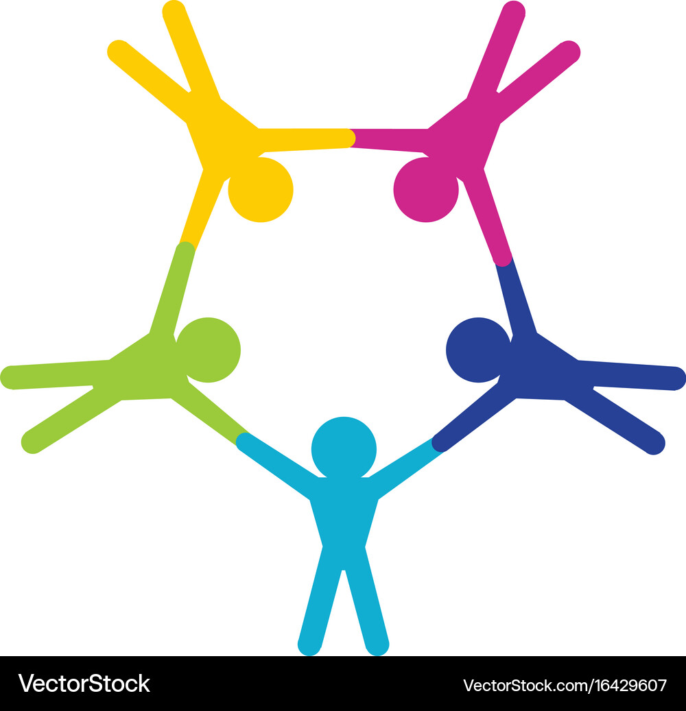 Teamwork and paratroopers logo Royalty Free Vector Image