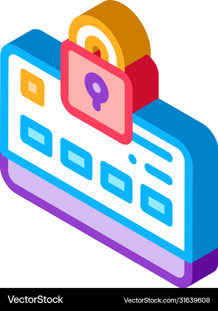 Credit card protection isometric icon Royalty Free Vector