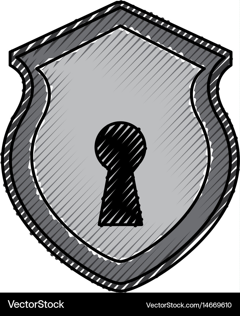 Security shield with shape hole isolated icon Vector Image