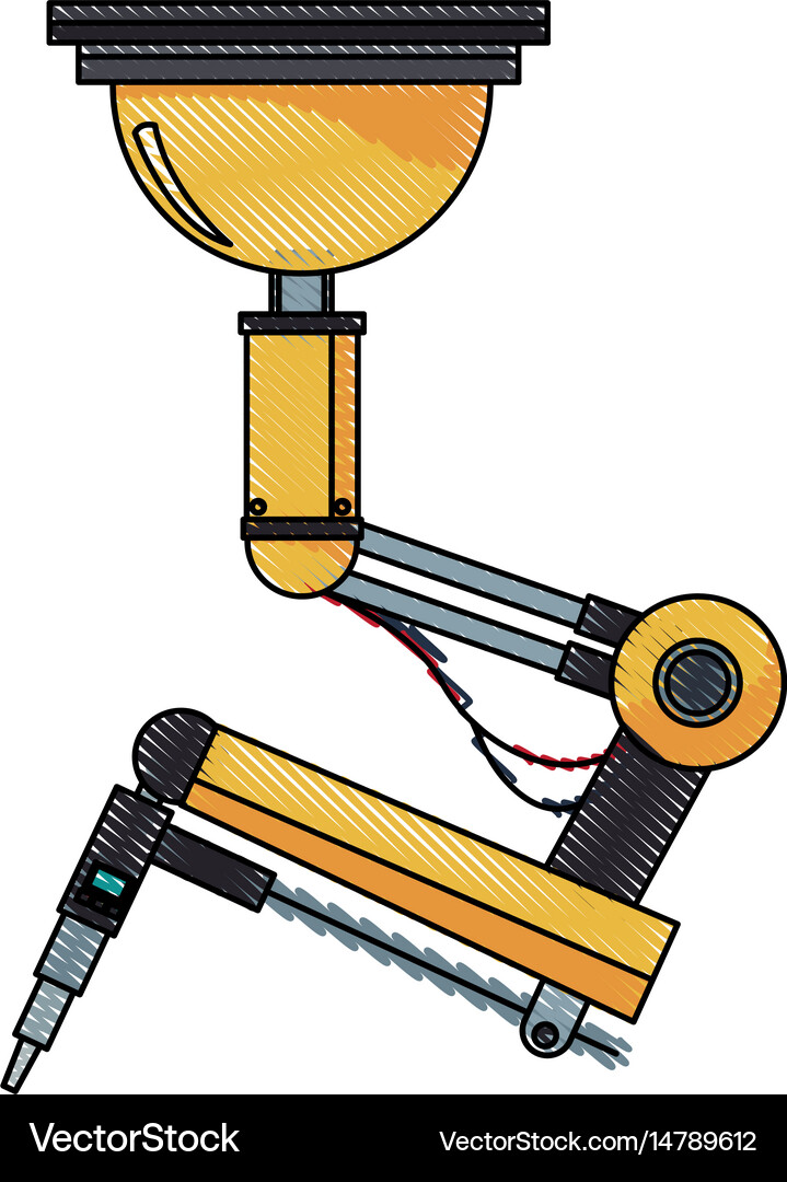 Robotic arm welding steel technology image Royalty Free Vector Image ...