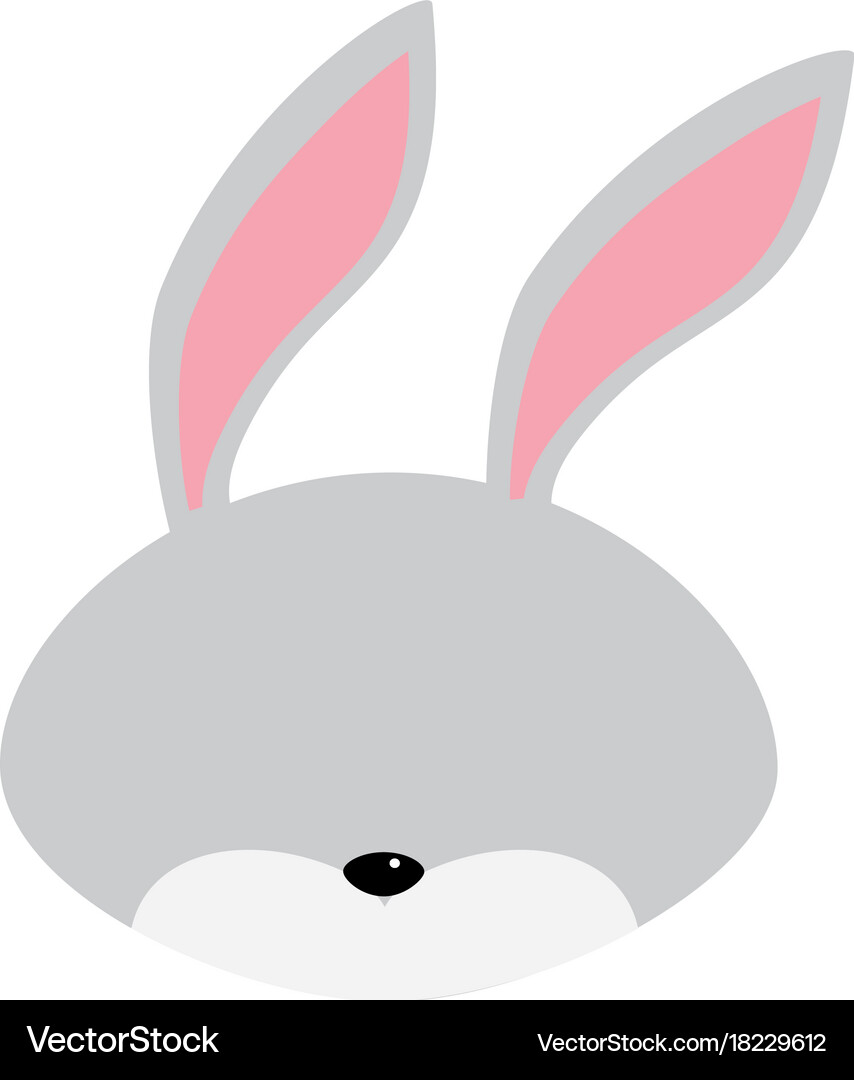 Rabbit head wild cute animal Royalty Free Vector Image