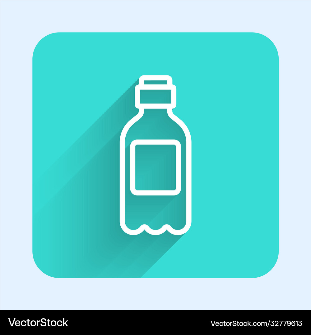 White line bottle water icon isolated with long Vector Image