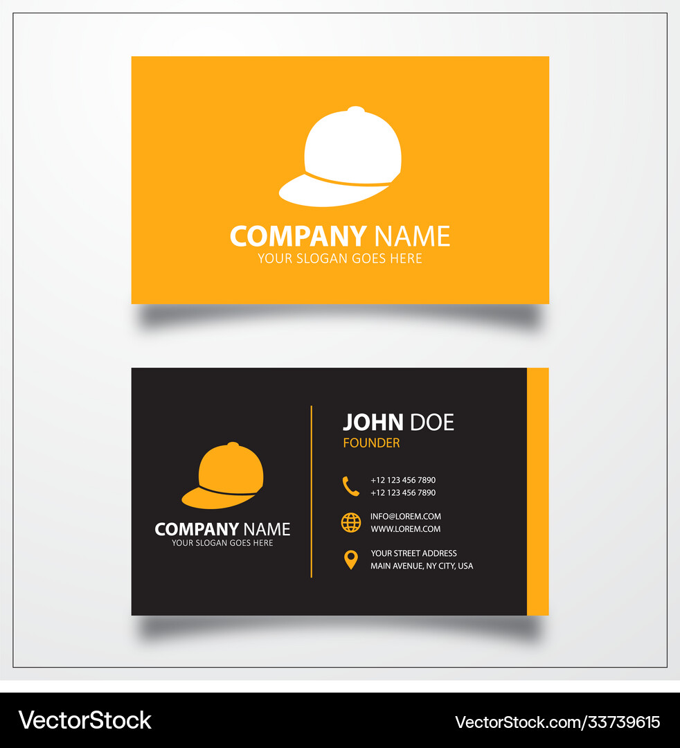 Baseball cap icon business card template Vector Image
