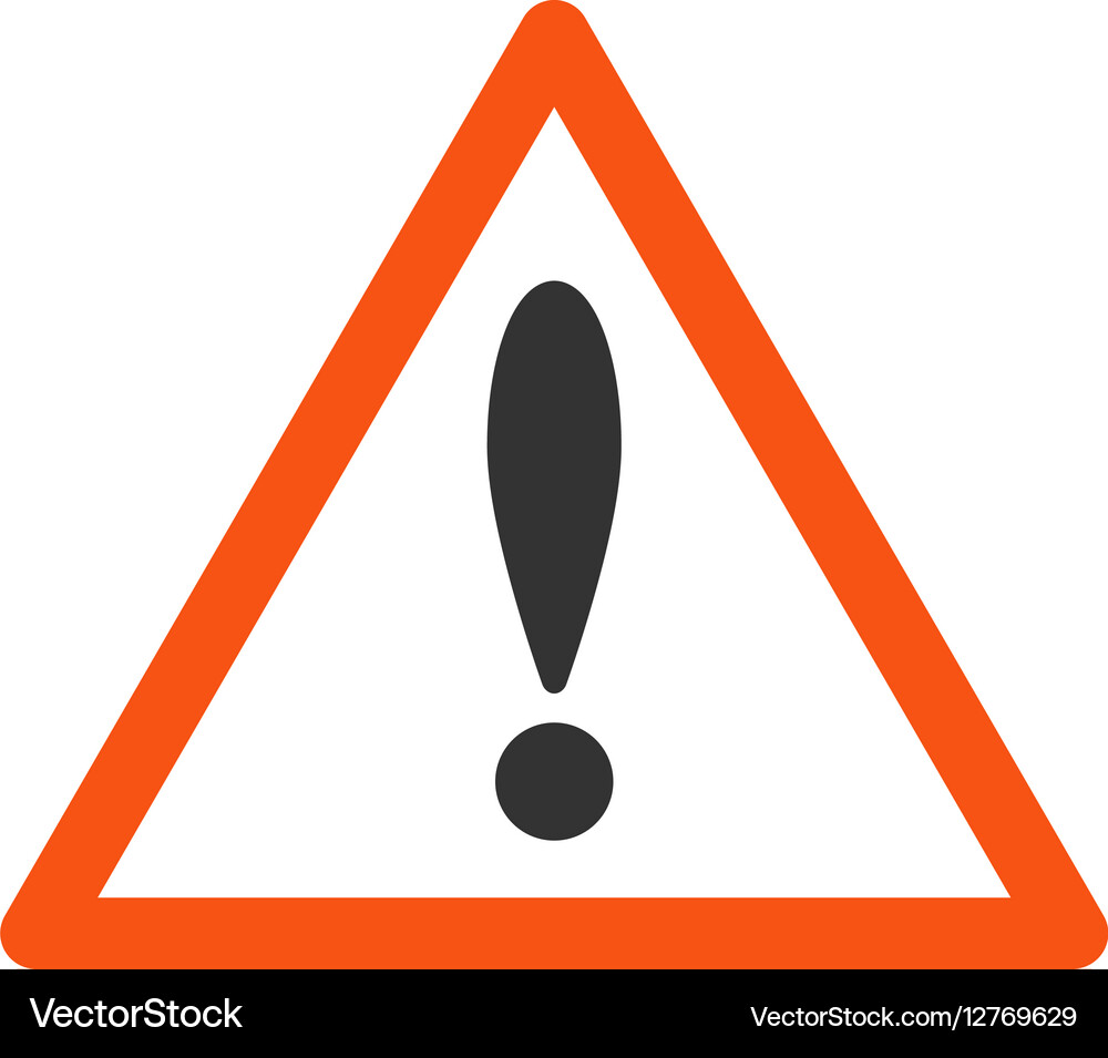 Attention Triangle Flat Icon Royalty Free Vector Image