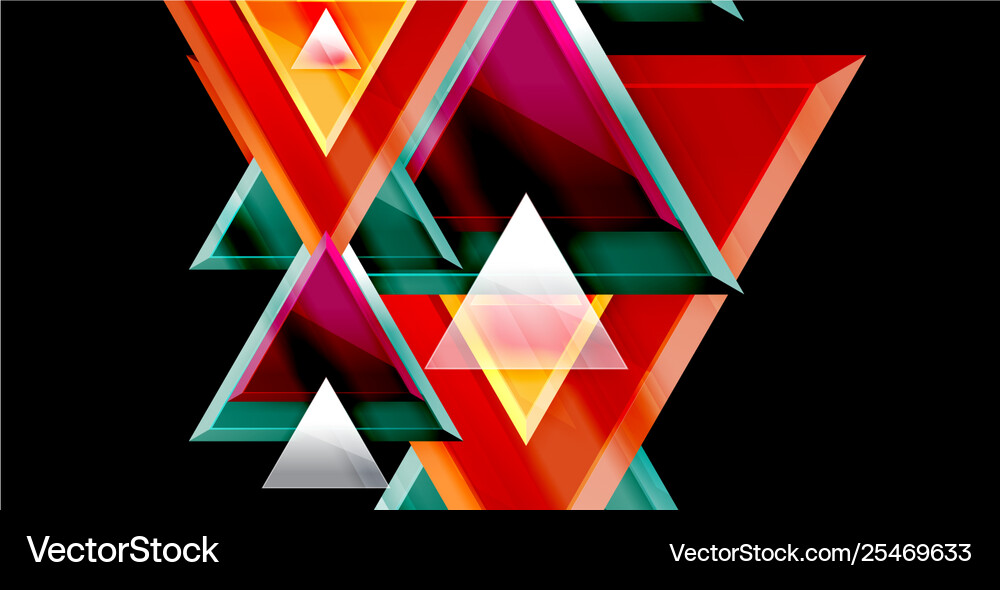 Glossy shiny triangles background Royalty Free Vector Image