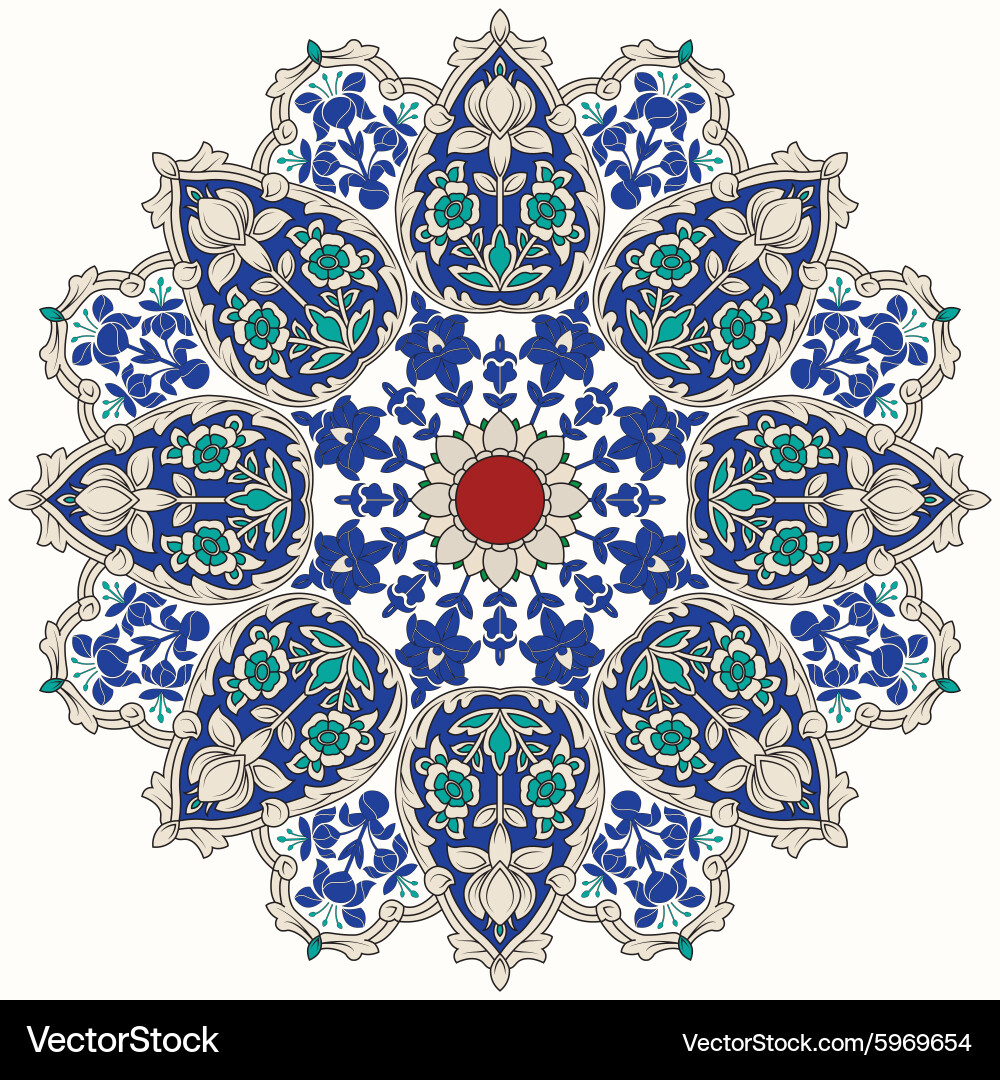 Arabic circular pattern Royalty Free Vector Image
