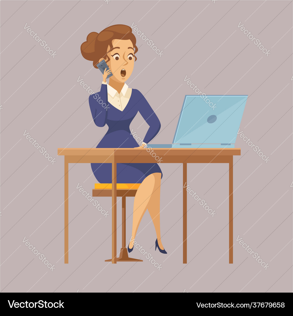 Office worker female poses Royalty Free Vector Image