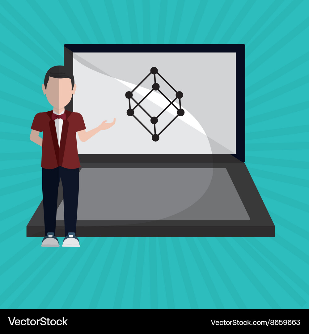 Business concept laptop icon communication Vector Image